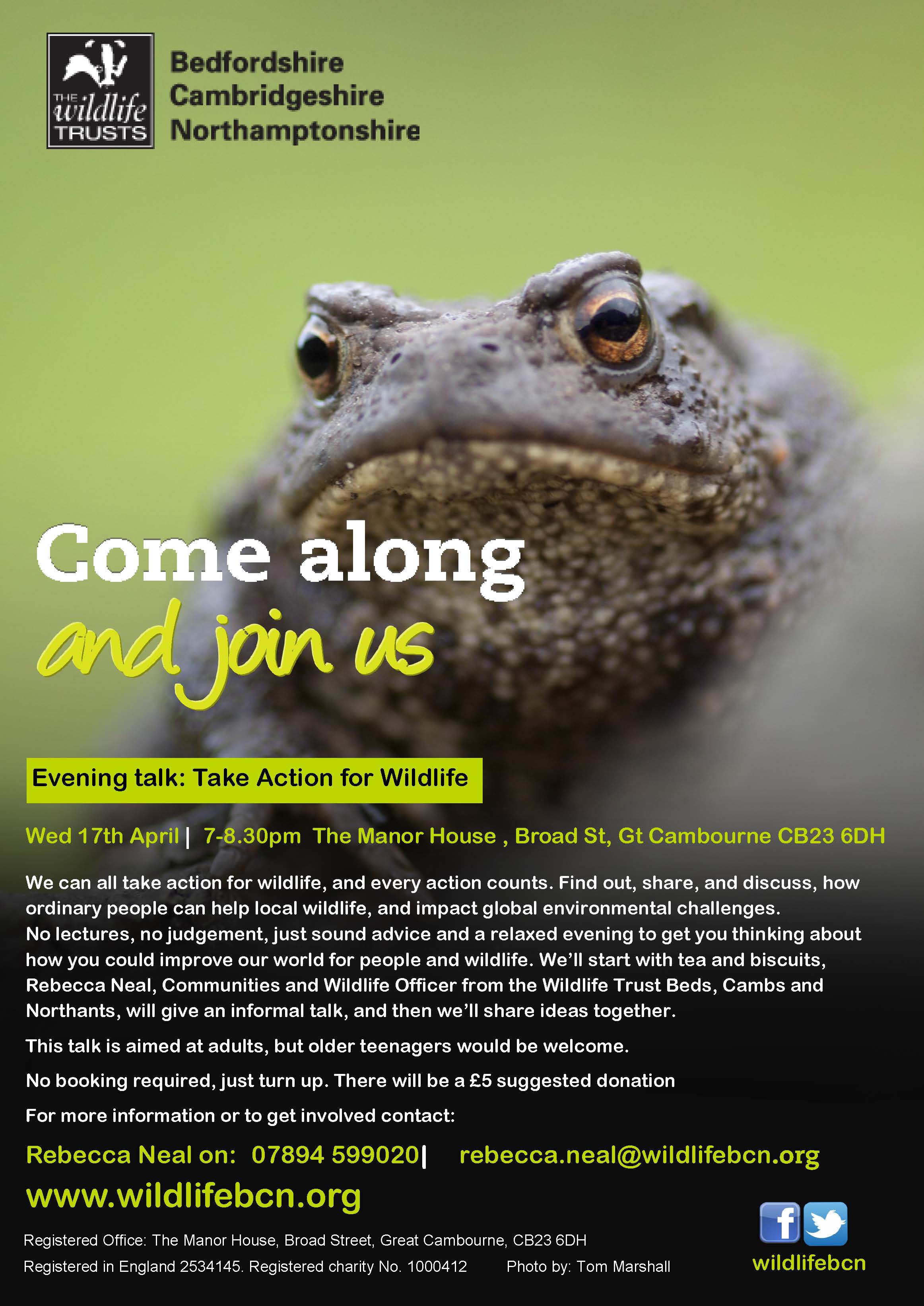 Talk: Take Action for Wildlife - Cambourne Information