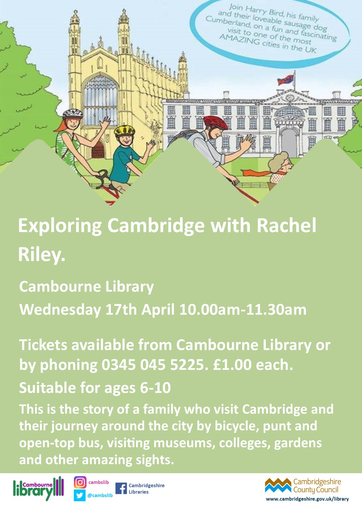 Exploring Cambridge with Rachel Riley at Cambourne Library - Cambourne ...