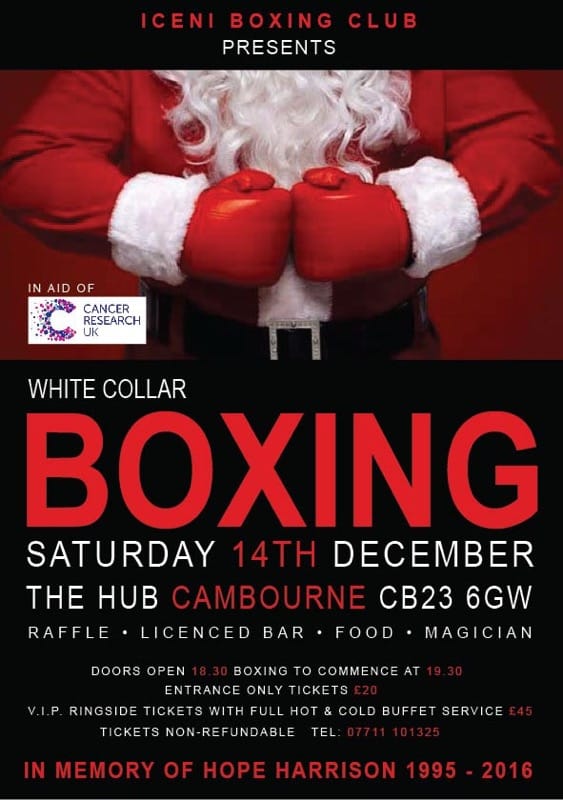 White Collar Boxing - Charity Event - Cambourne Information