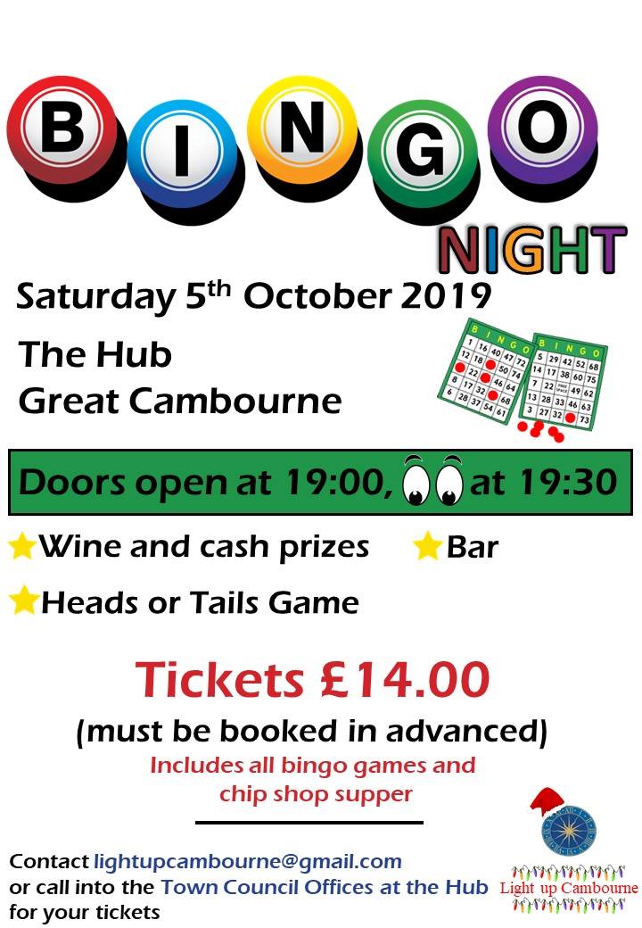 Light Up Cambourne: Bingo Night - Cambourne Information