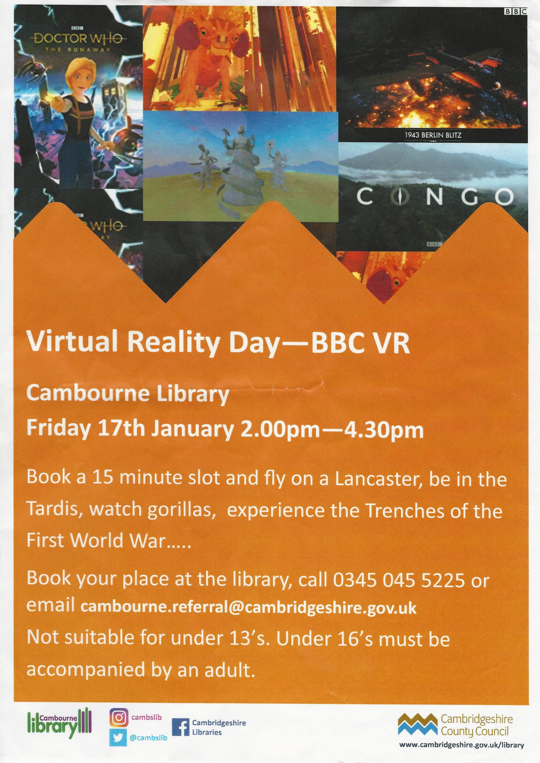 Cambourne Library: Virtual Reality Day - Cambourne Information