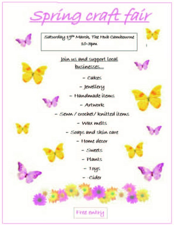 Spring Craft Fair - Cambourne Information
