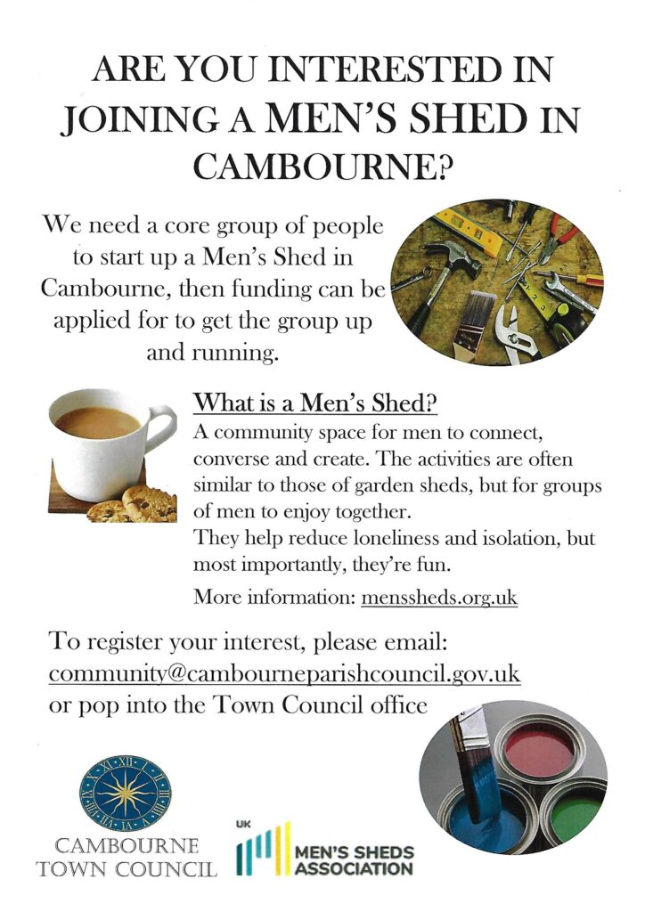Mens Shed Poster - Cambourne Information